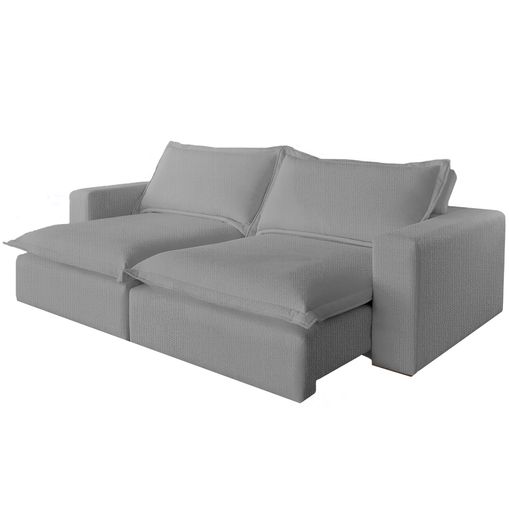 Sofá Retrátil Reclinável 3 Lugares Linho Cinza 2m Vox Decorium